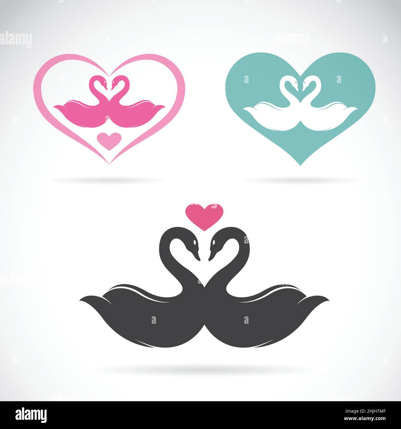 Beautiful pair of swans Stock Vector Images - Alamy