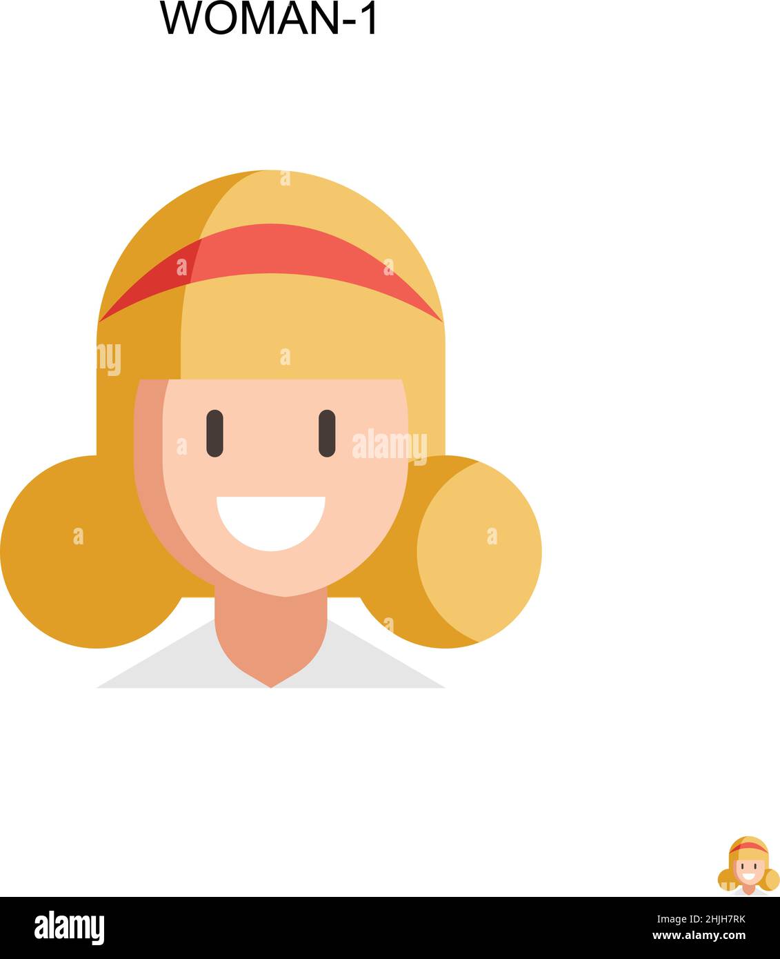 Woman-1 Simple vector icon. Illustration symbol design template for web ...
