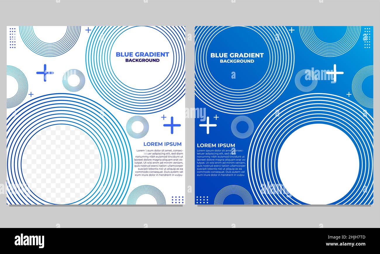 abstract blue gradient social media post template collection design ...