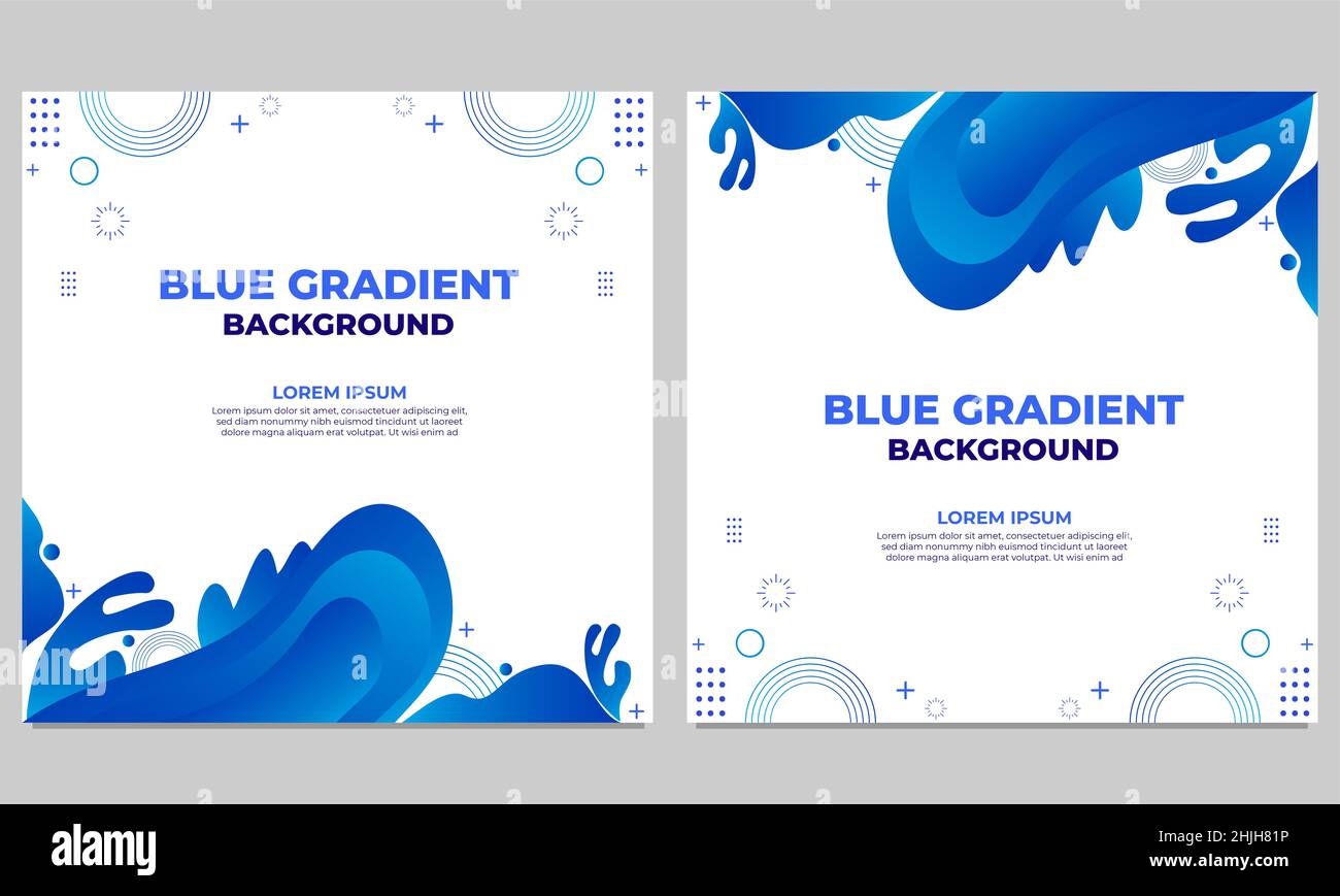 abstract blue gradient social media post template collection design ...