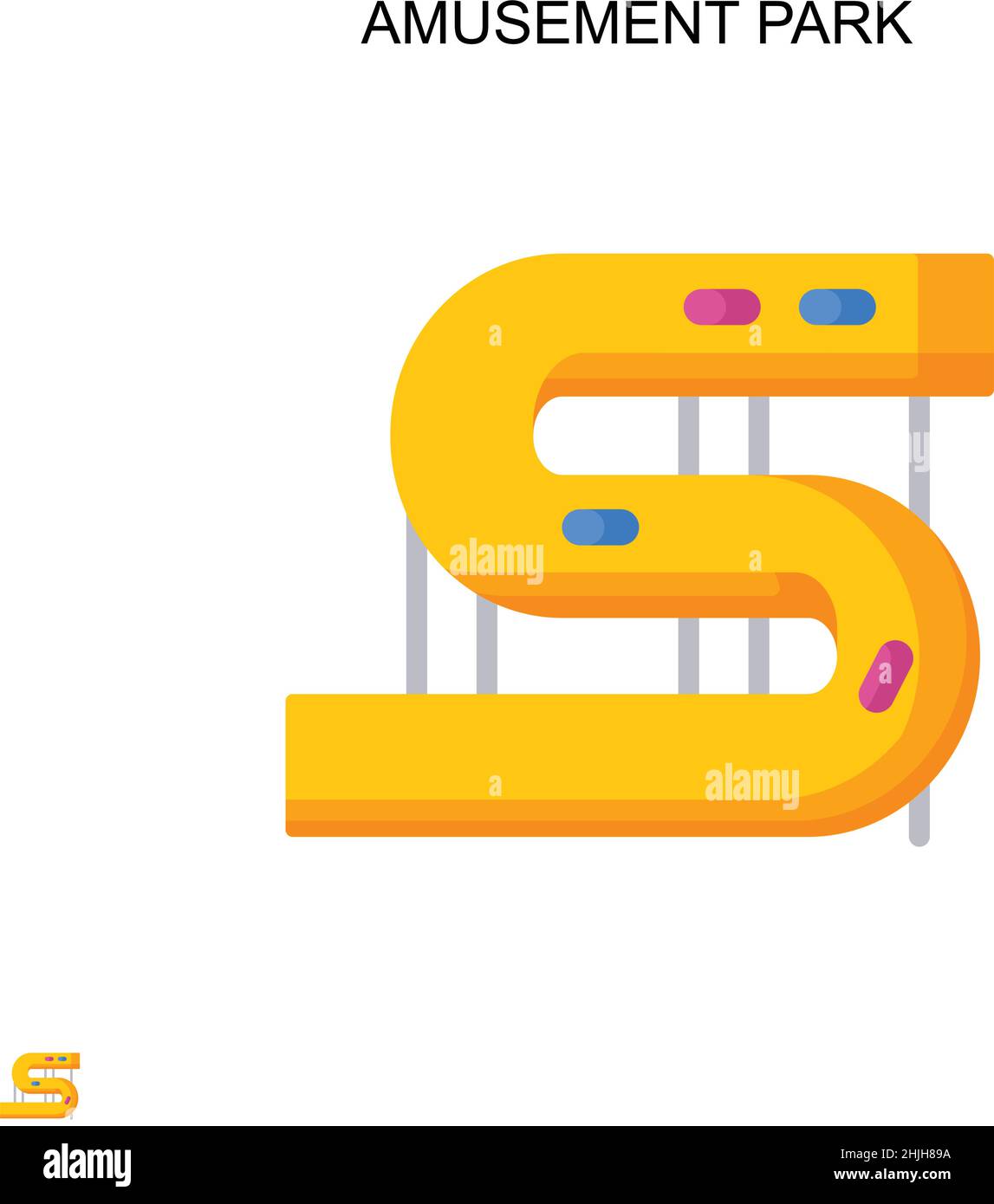 Amusement park Simple vector icon. Illustration symbol design template ...