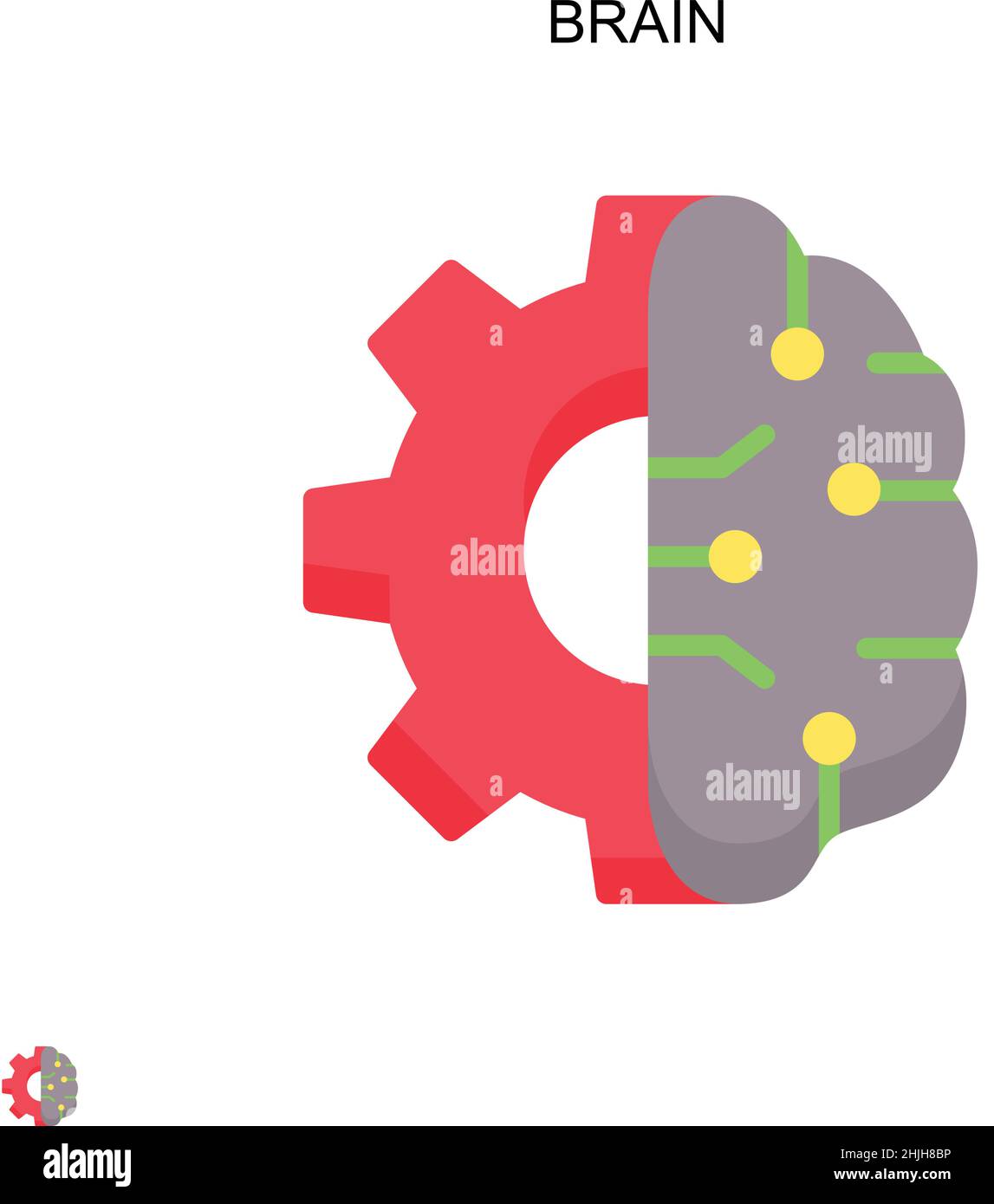 Brain Simple vector icon. Illustration symbol design template for web ...