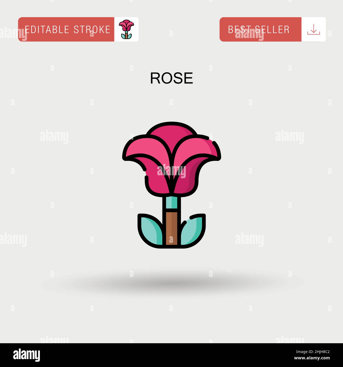 Simple single rose Stock Vector Images - Alamy