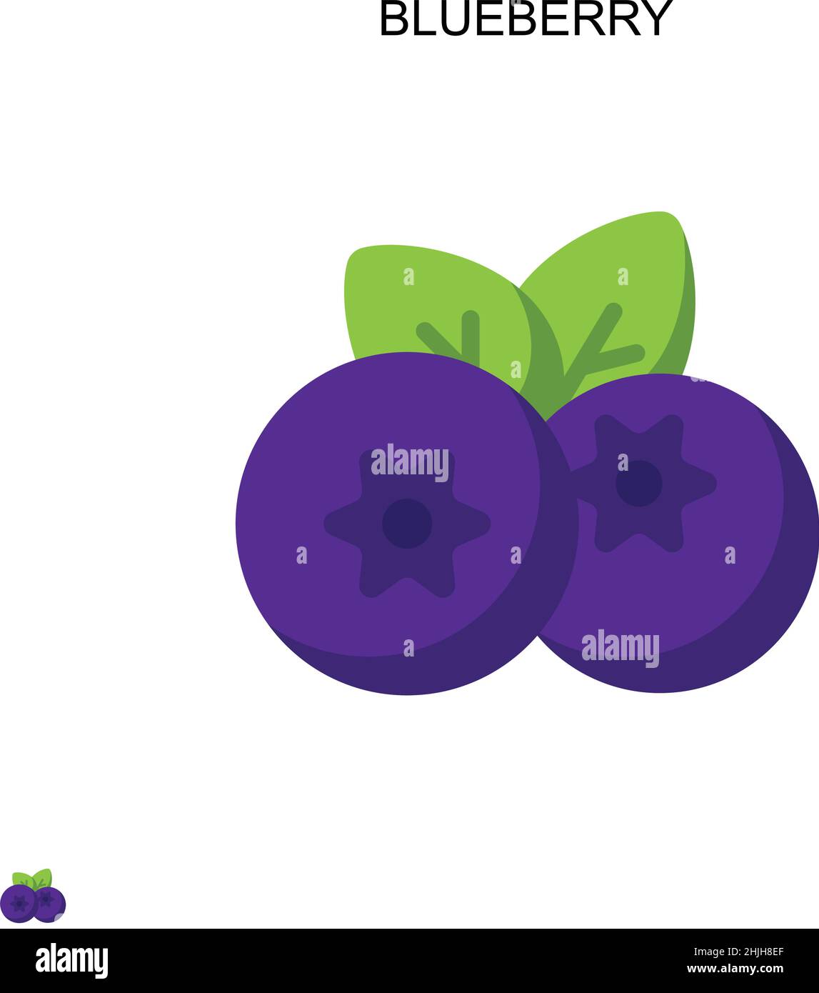Blueberry Simple vector icon. Illustration symbol design template for ...