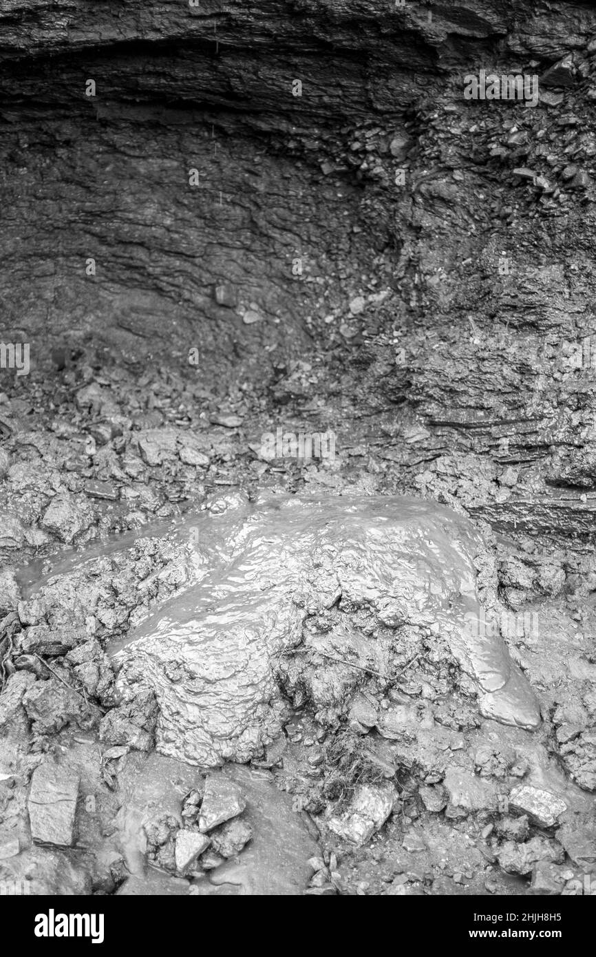 Cross section of rocks Black and White Stock Photos & Images - Alamy