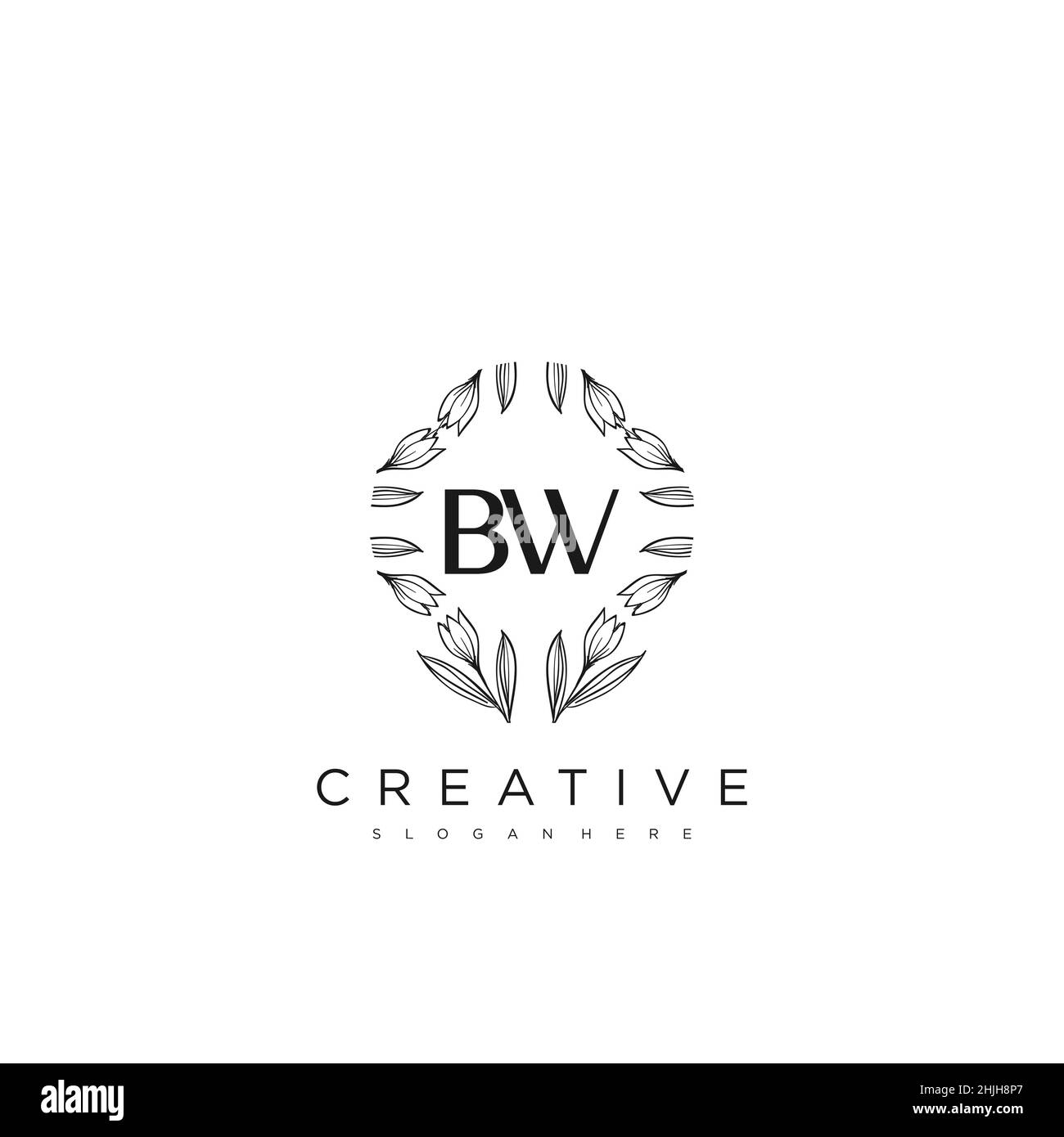 BW Initial Letter Flower Logo Template Vector premium vector Stock ...