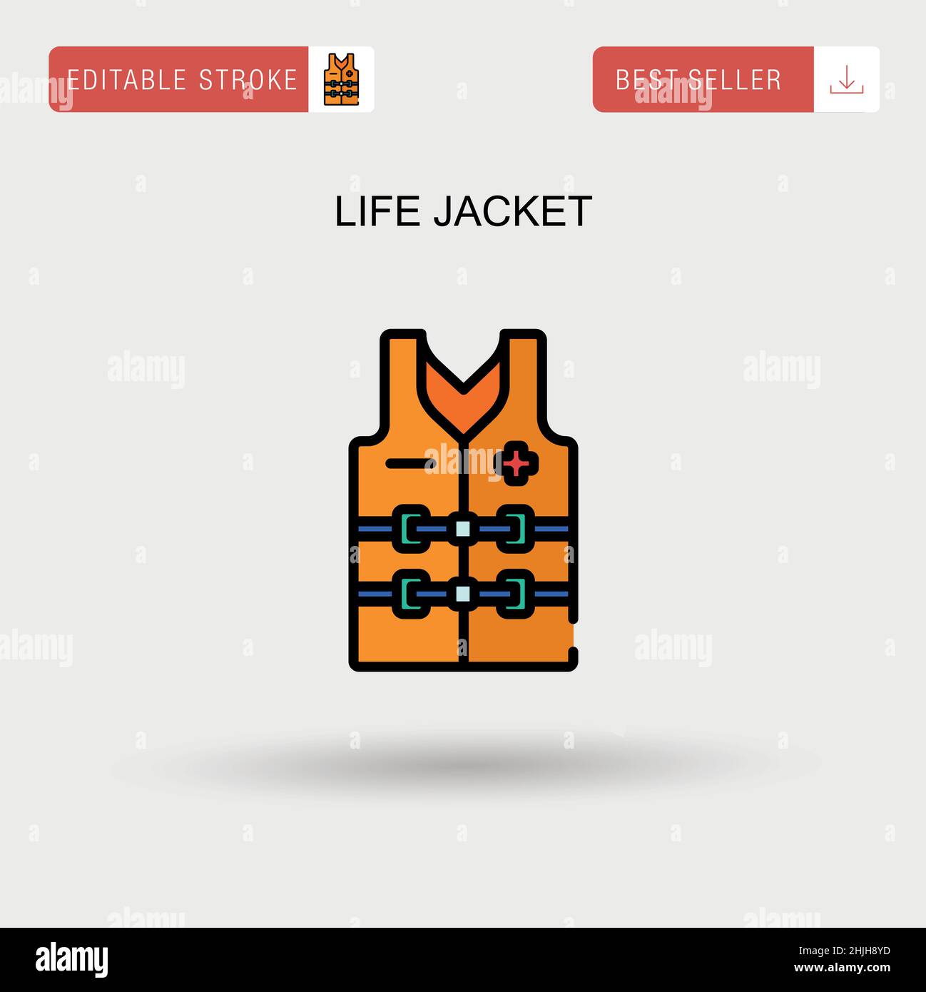 Life jacket Simple vector icon Stock Vector Image & Art - Alamy
