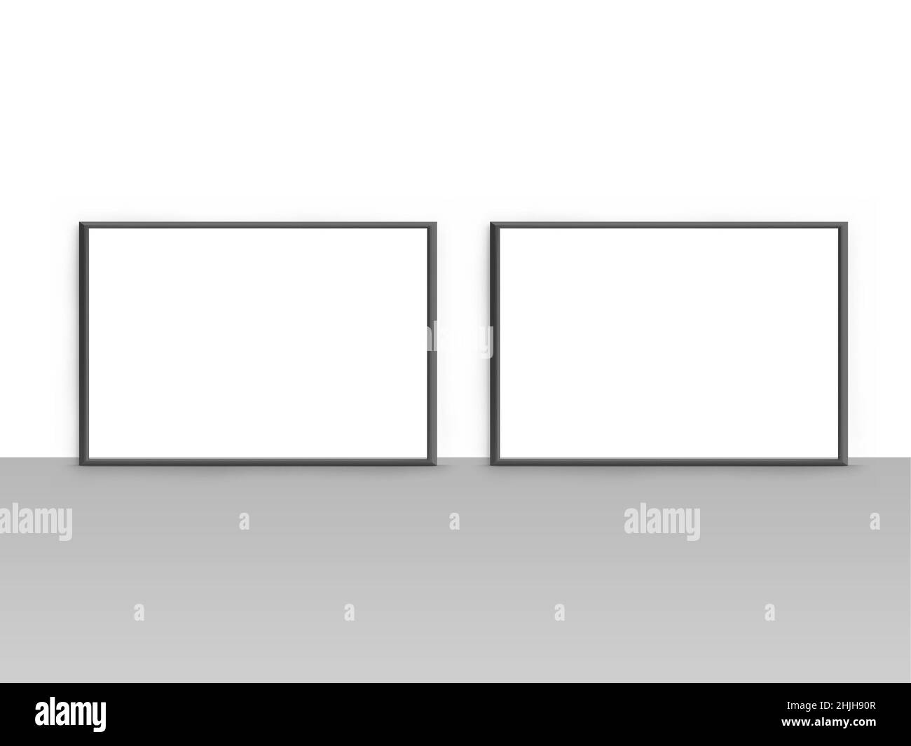 Landscape Poster Frame 3D Illustration Mockup Scene on Isolated ...