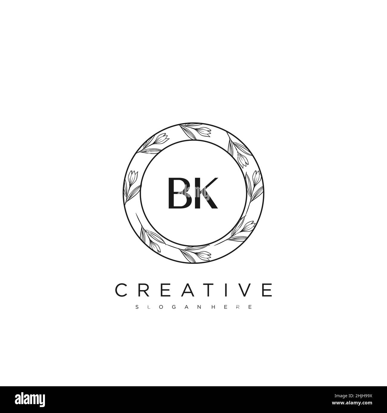 BK Initial Letter Flower Logo Template Vector premium vector Stock ...