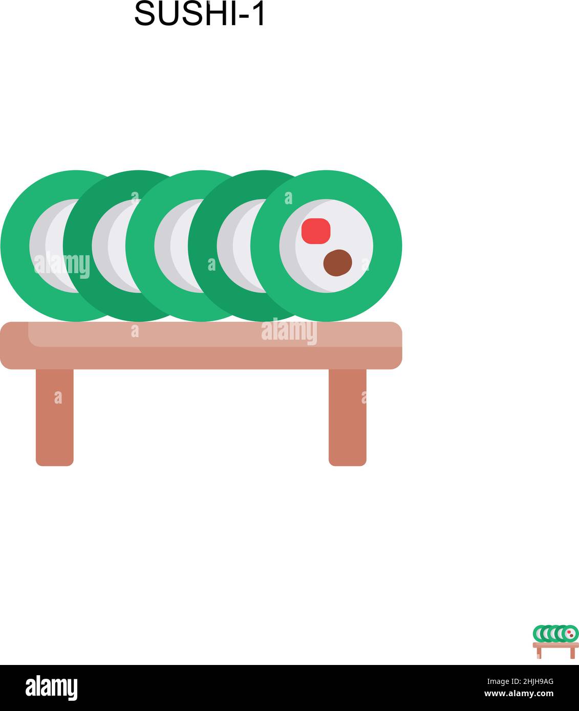 Sushi-1 Simple vector icon. Illustration symbol design template for web ...