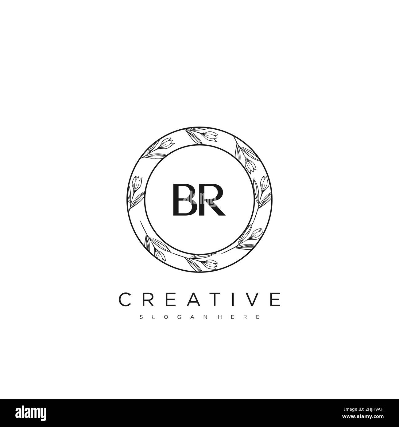 BR Initial Letter Flower Logo Template Vector premium vector Stock ...