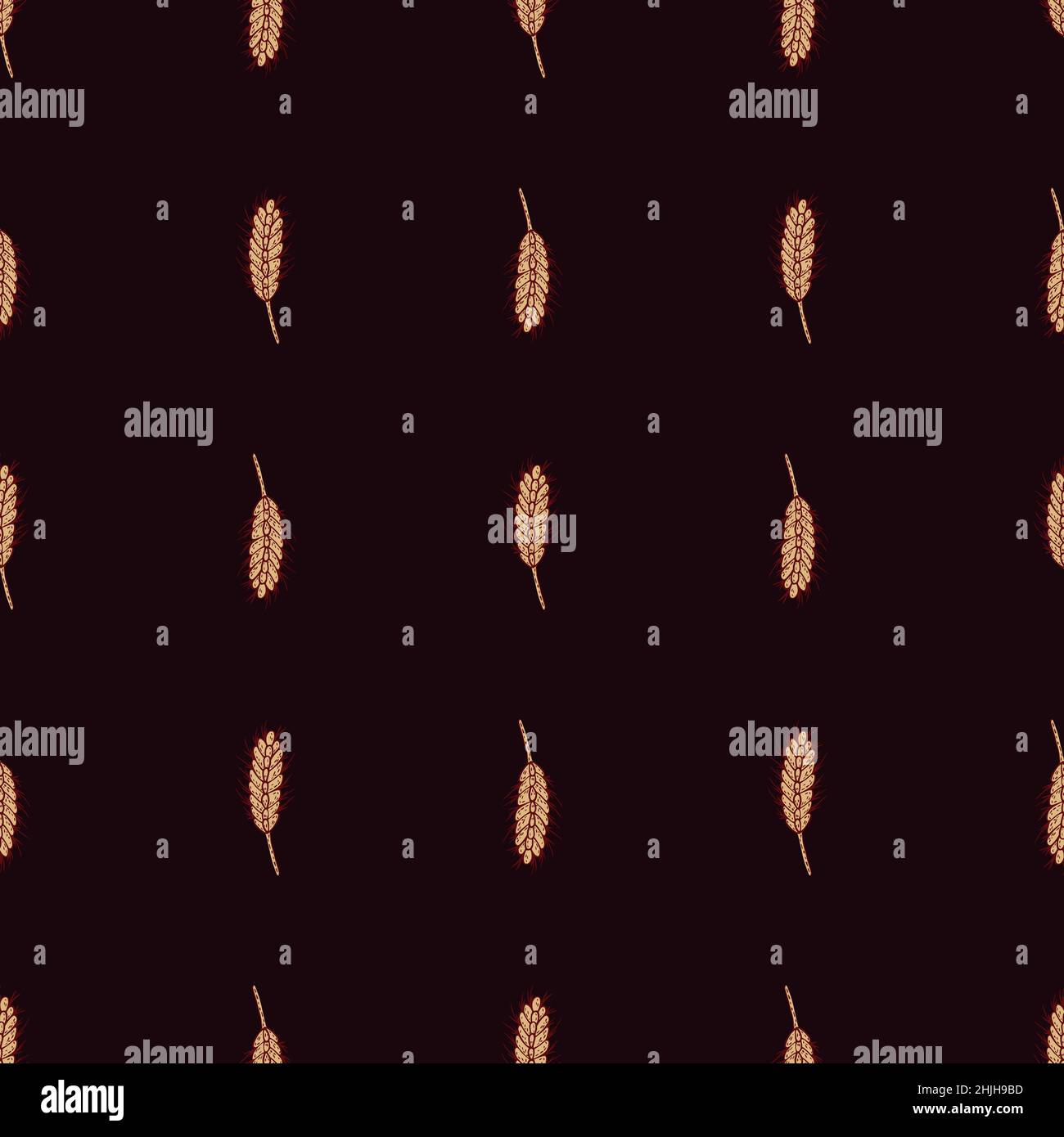 Wheat seamless pattern. Cereal crop sketch. Repeated texture in doodle ...
