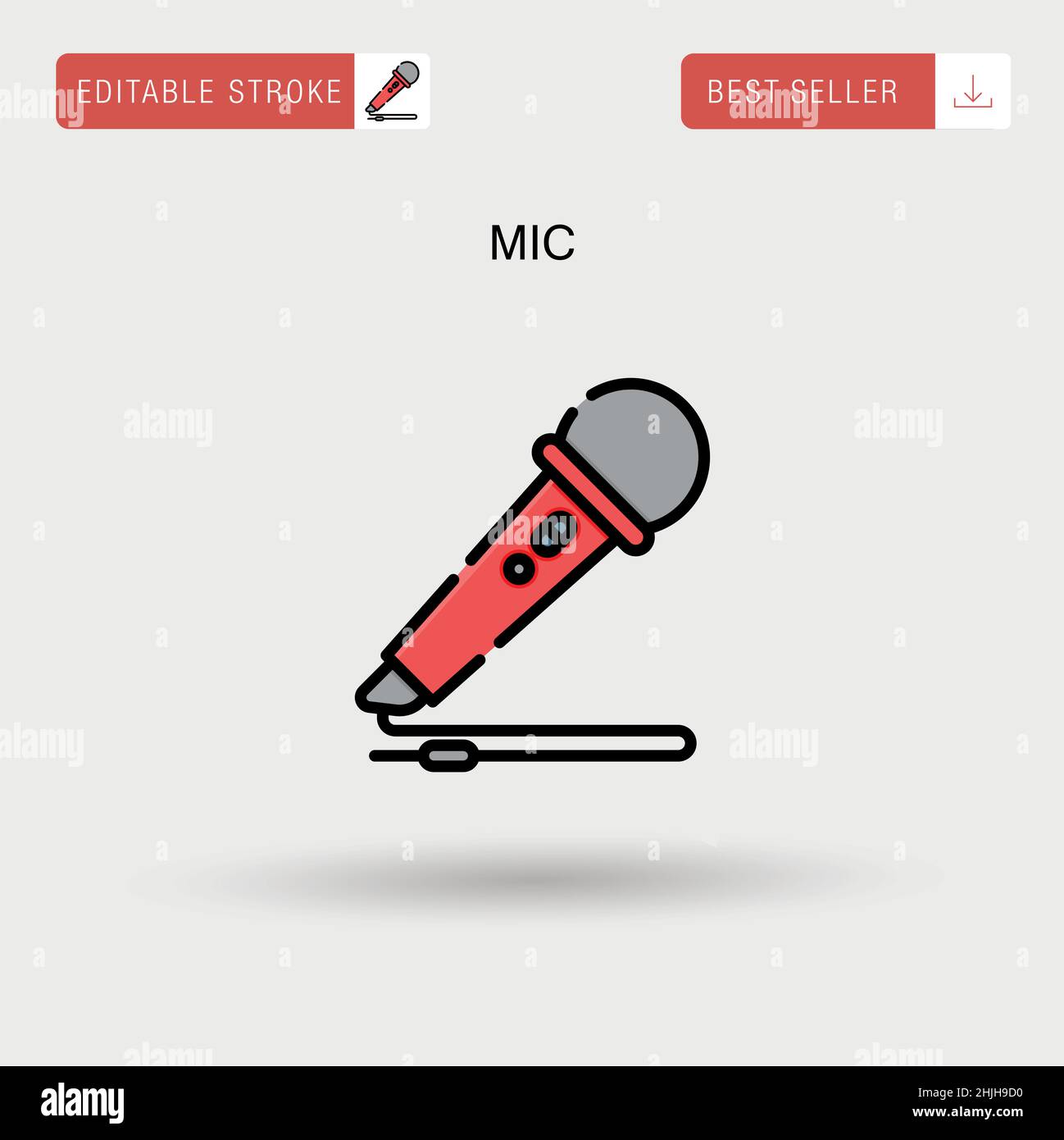 Mic Simple vector icon Stock Vector Image & Art - Alamy