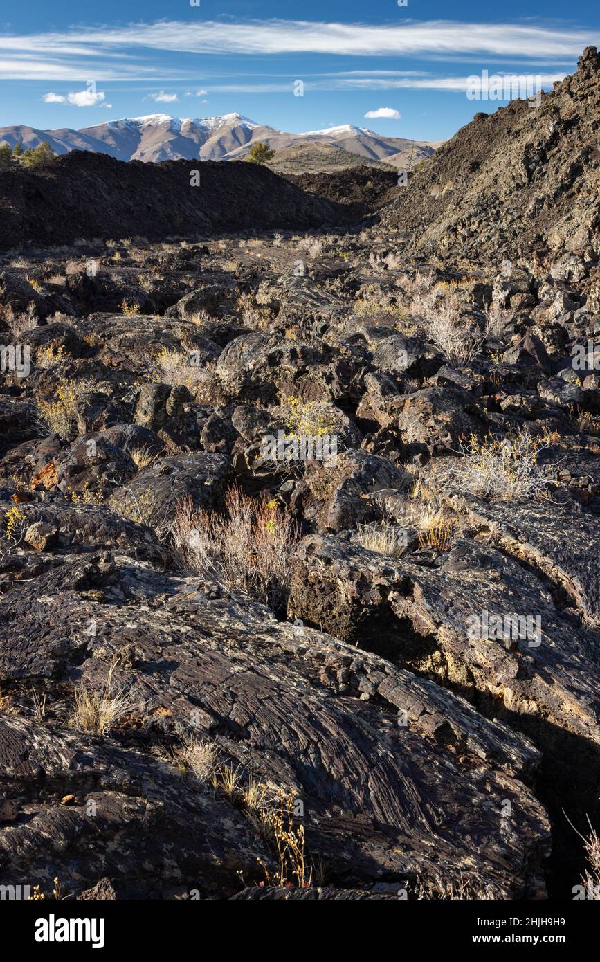 The lava of the Great Rift at the base of the Broken Top cinder cone ...