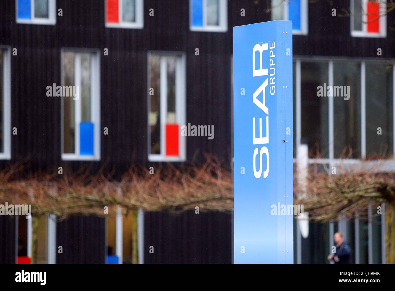 Rostock, Germany. 27th Jan, 2022. View of the SEAR Group logo. The ...