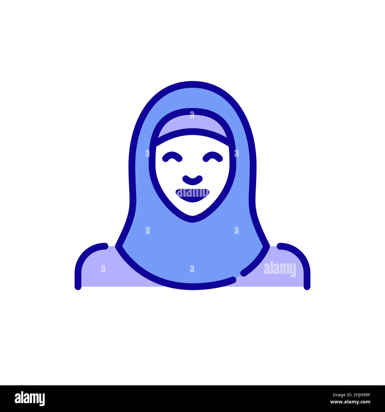 A smiling Muslim woman wearing a hijab. A person of Arab ethnical group ...