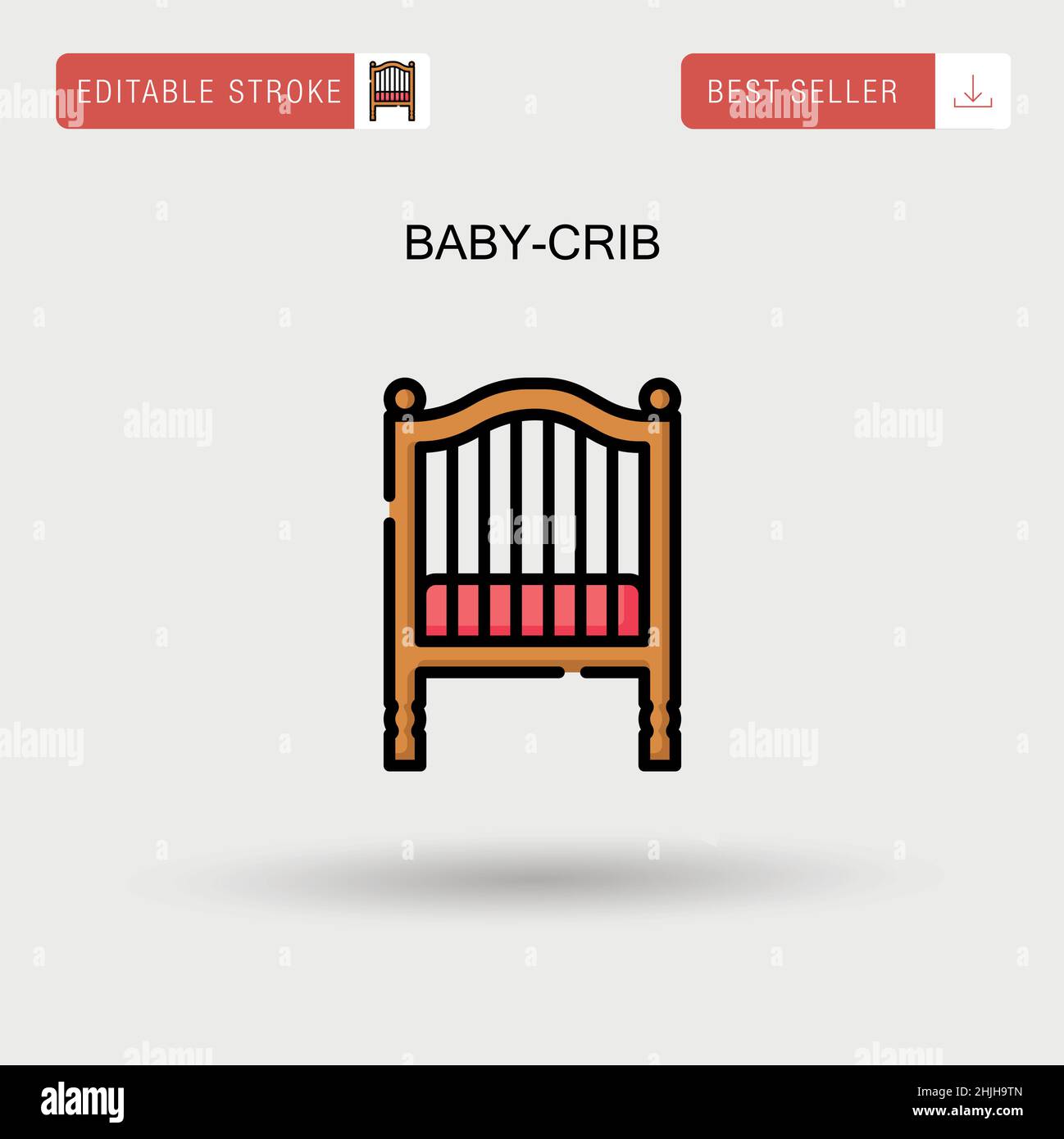 Baby-crib Simple vector icon Stock Vector Image & Art - Alamy