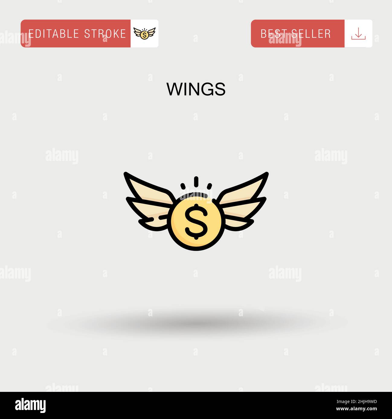 Wings Simple vector icon Stock Vector Image & Art - Alamy