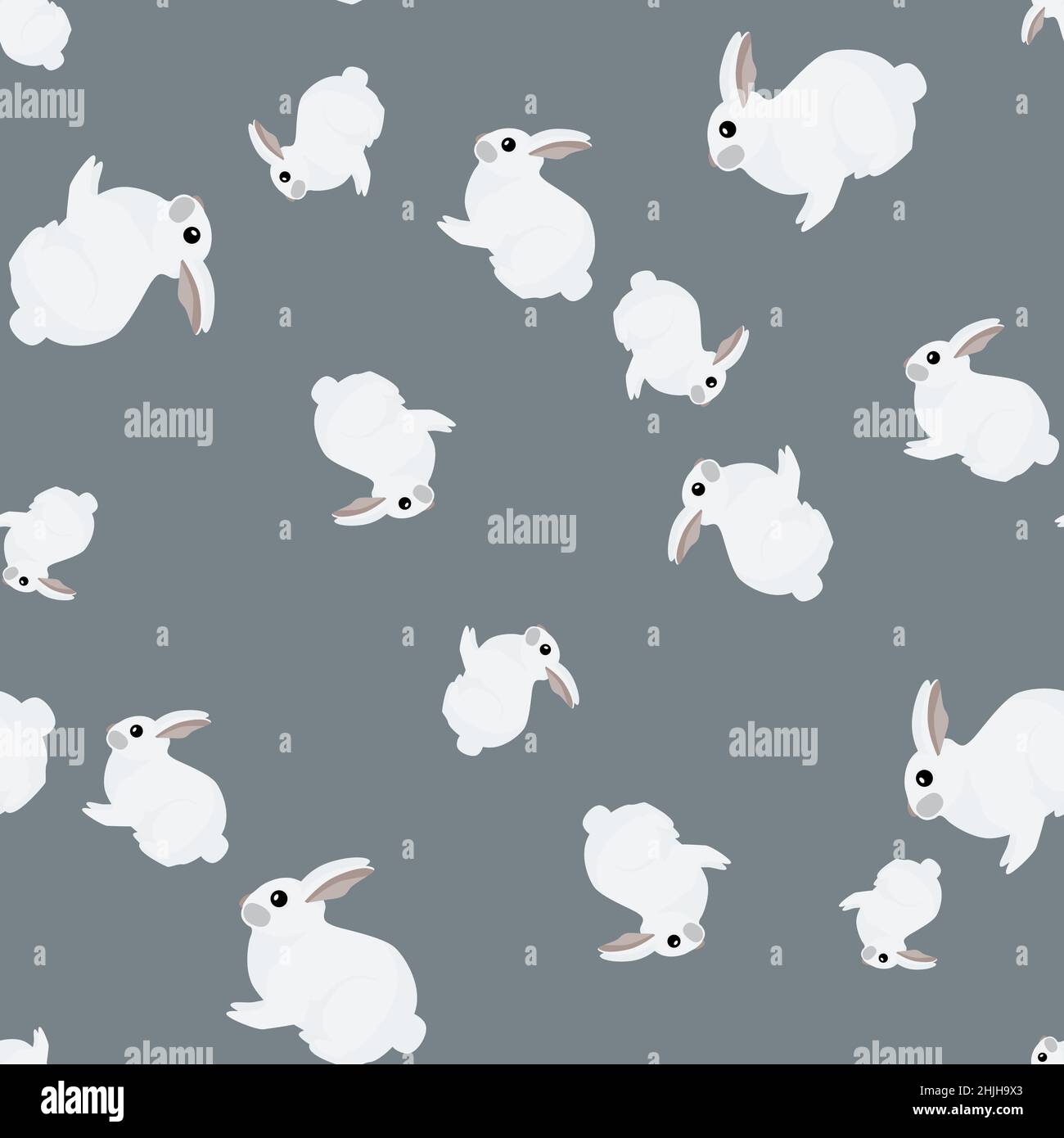 Seamless pattern of rabbit. Domestic animals on colorful background ...