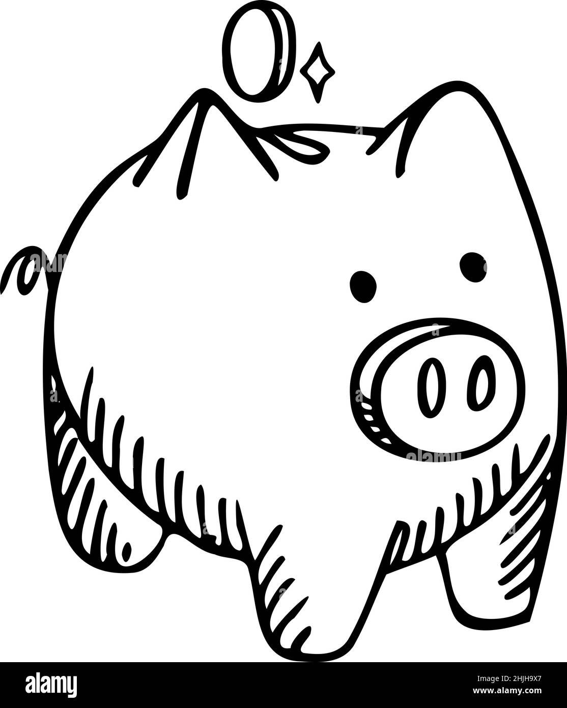 Piggy bank isolated on white background. Box for safe savings, coins ...