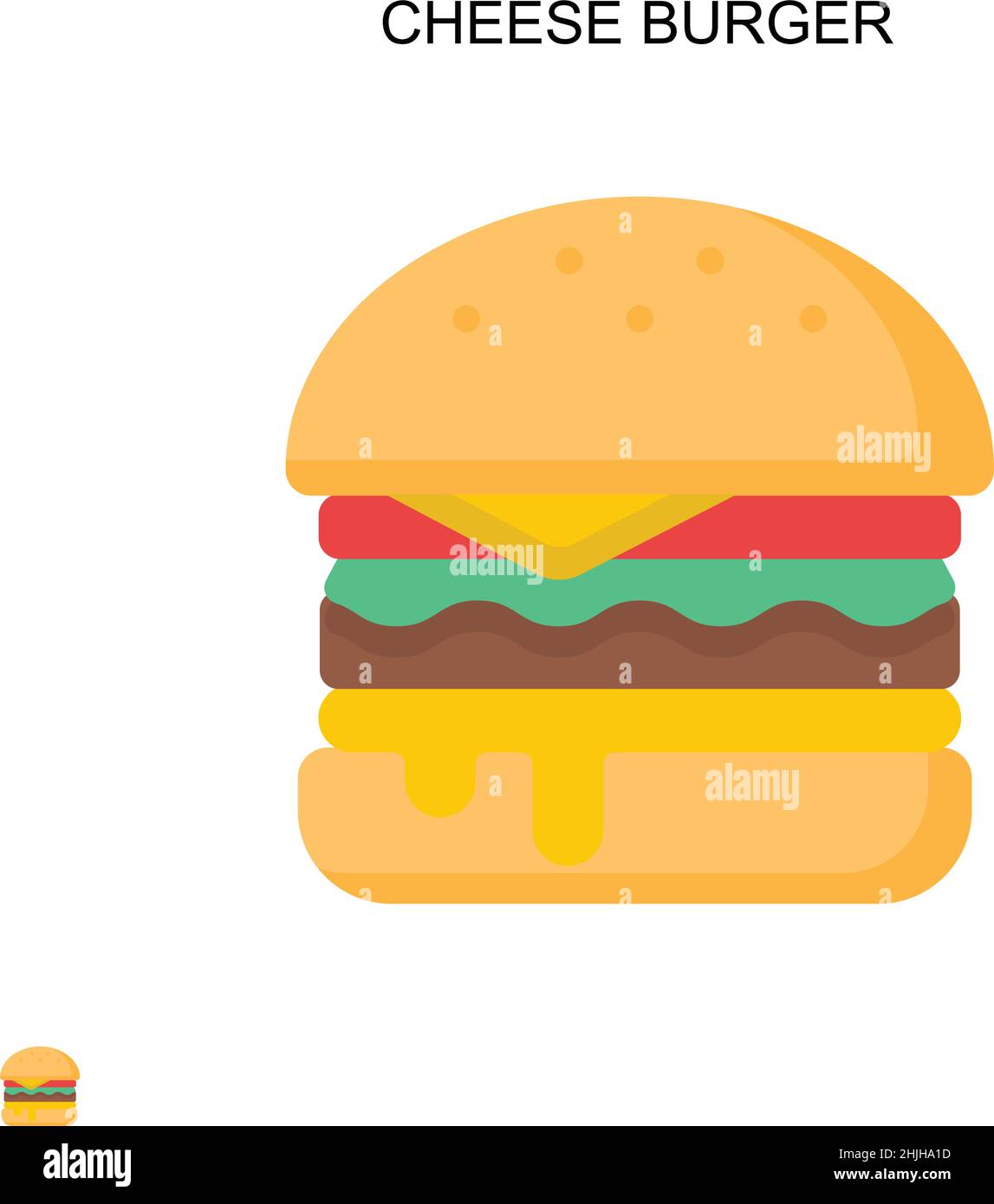 Cheese burger Simple vector icon. Illustration symbol design template ...