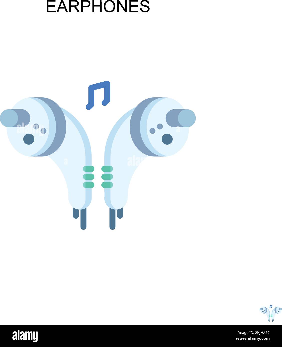 Earphones Simple vector icon. Illustration symbol design template for ...