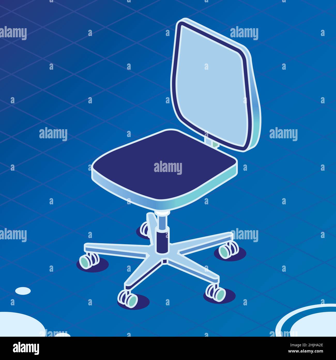 Isometric Office Chair on Wheels. Vector Illustration. Desk Chair Icon ...