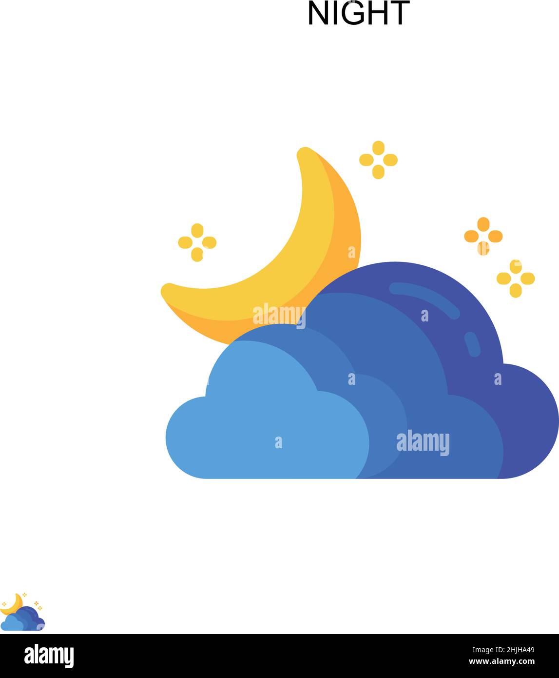 Night Simple vector icon. Illustration symbol design template for web ...