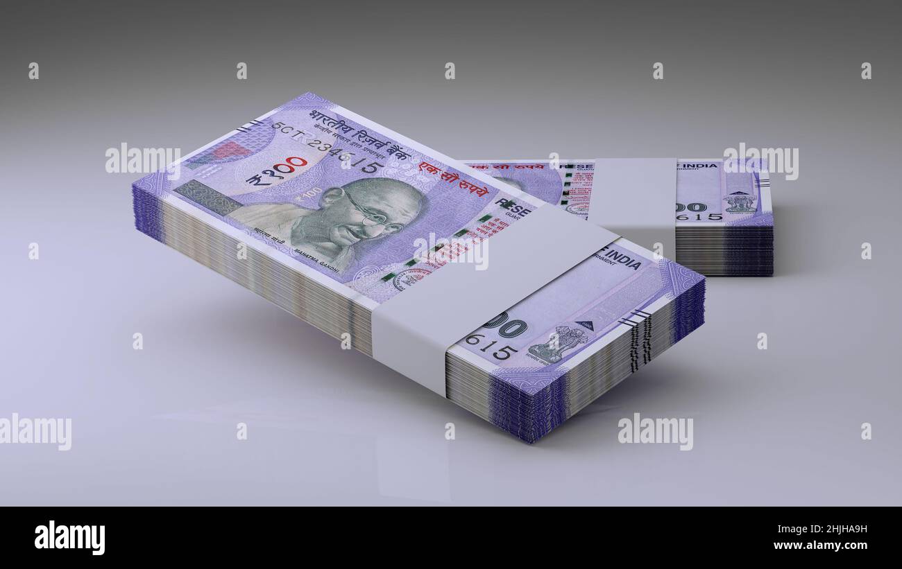 Indian Rupee 100 Currency Note Bundles - 3D Illustration Stock Photo ...