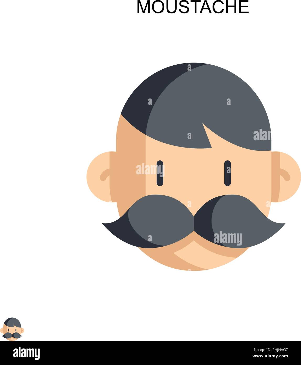 Moustache Simple vector icon. Illustration symbol design template for ...