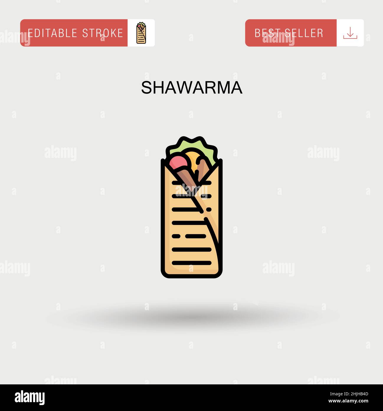 Simple chicken shawarma sandwich Stock Vector Images - Alamy