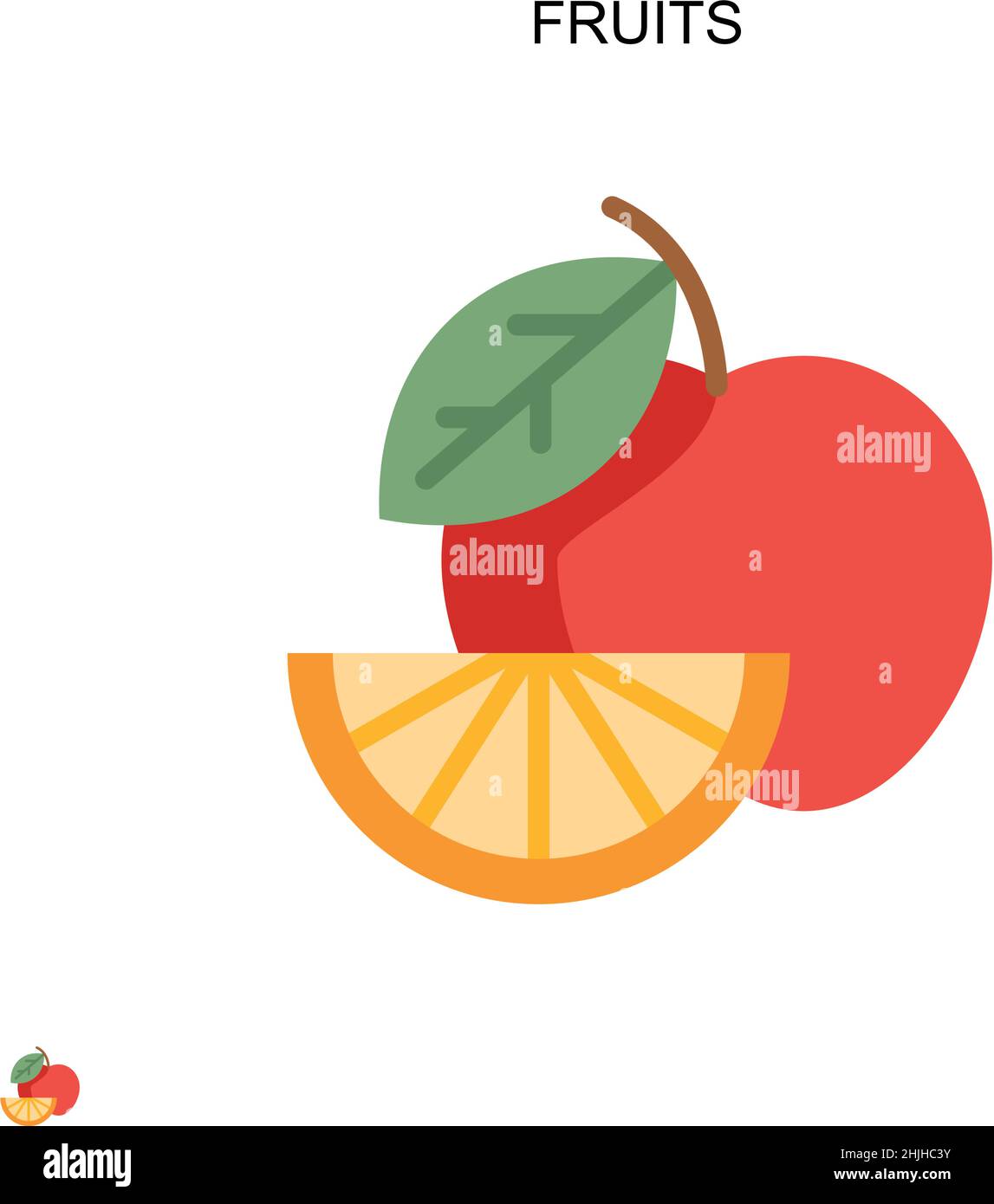 Fruits Simple vector icon. Illustration symbol design template for web ...