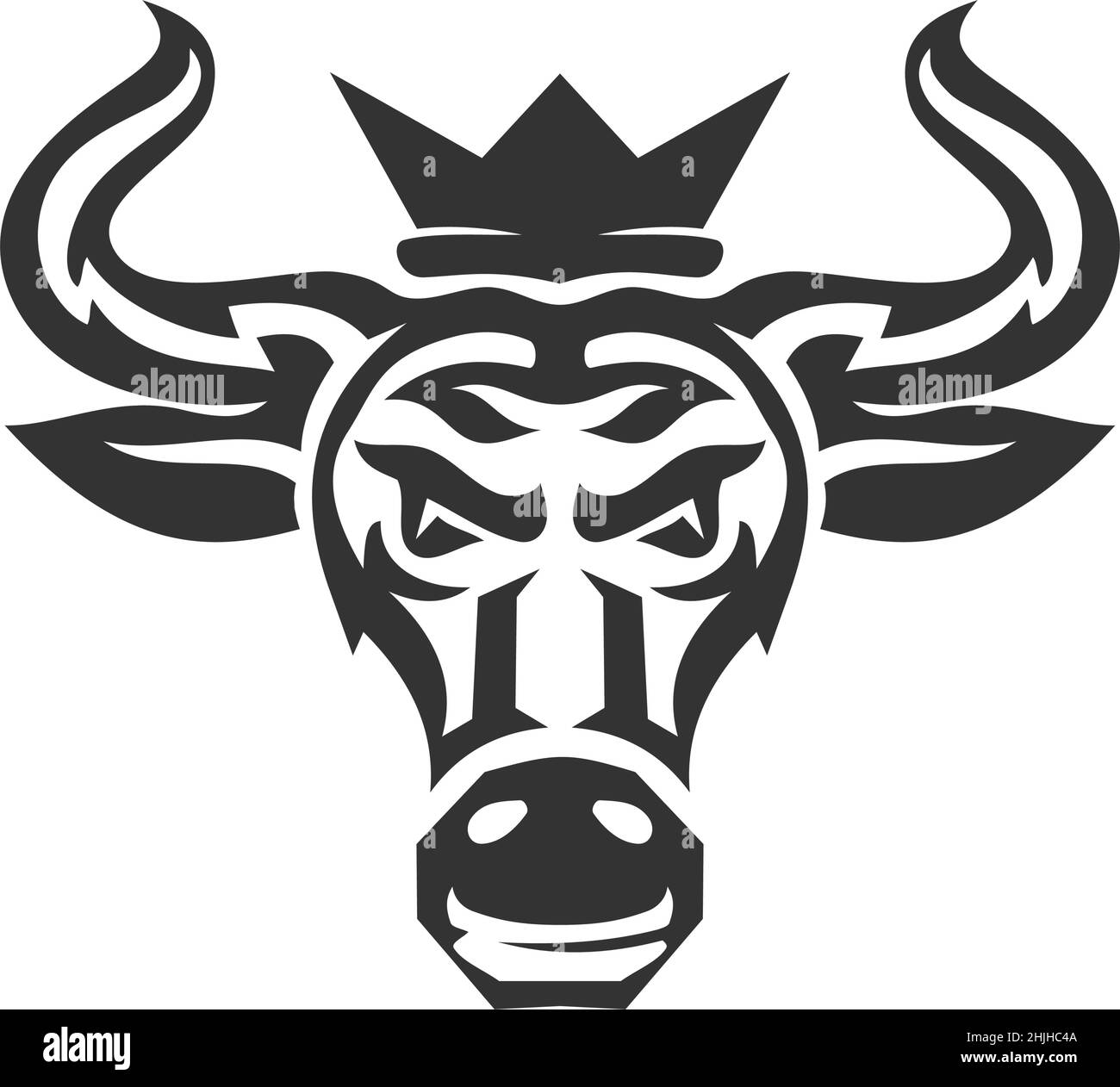 bull head Crown Icon Illustration Brand Identity Stock Vector Image ...