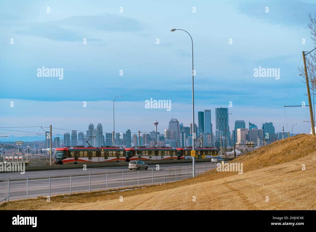 29 January 2022 - Calgary Alberta Canada -Calgary Transit LRT train ...
