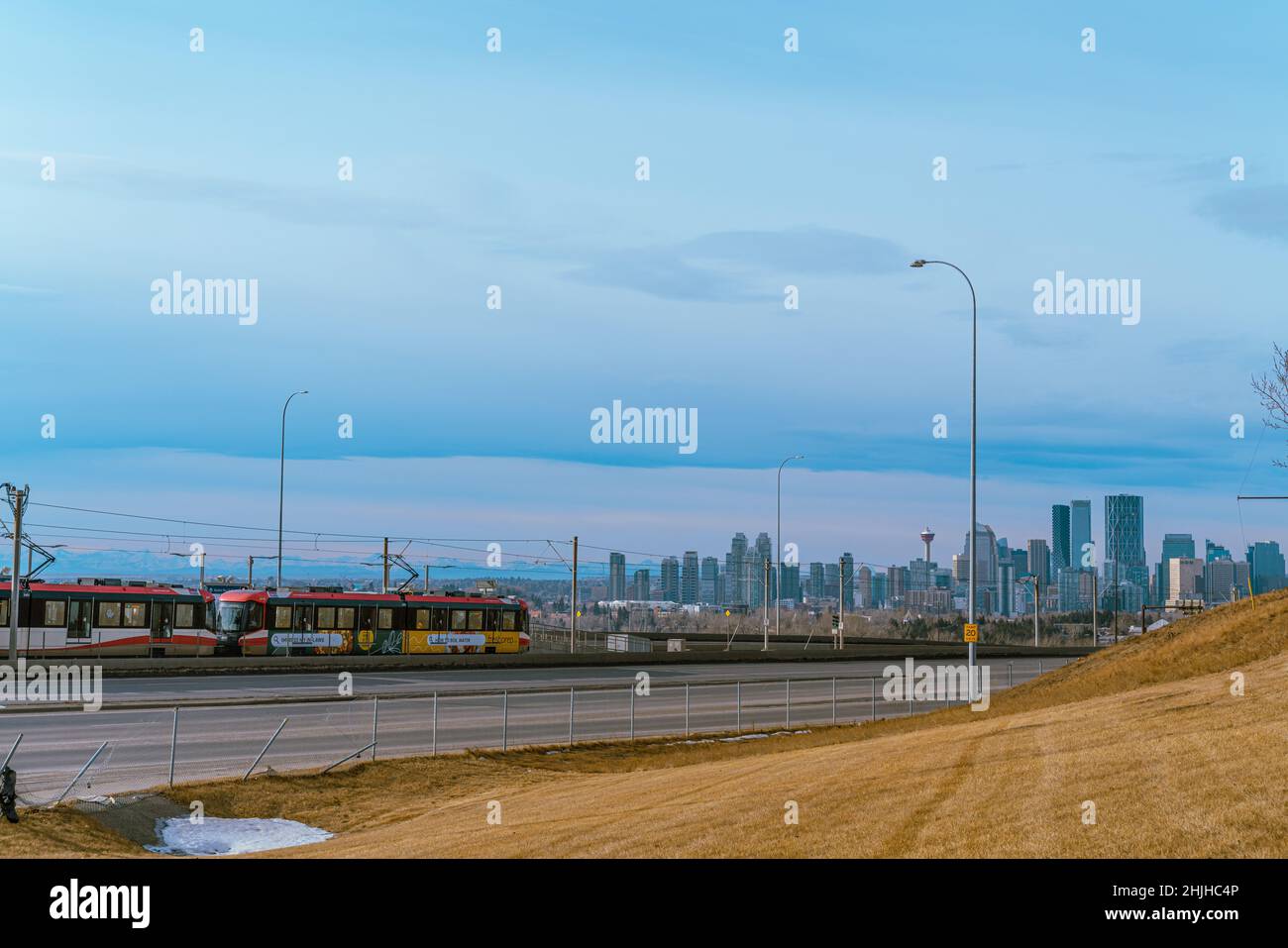 29 January 2022 - Calgary Alberta Canada -Calgary Transit LRT train ...