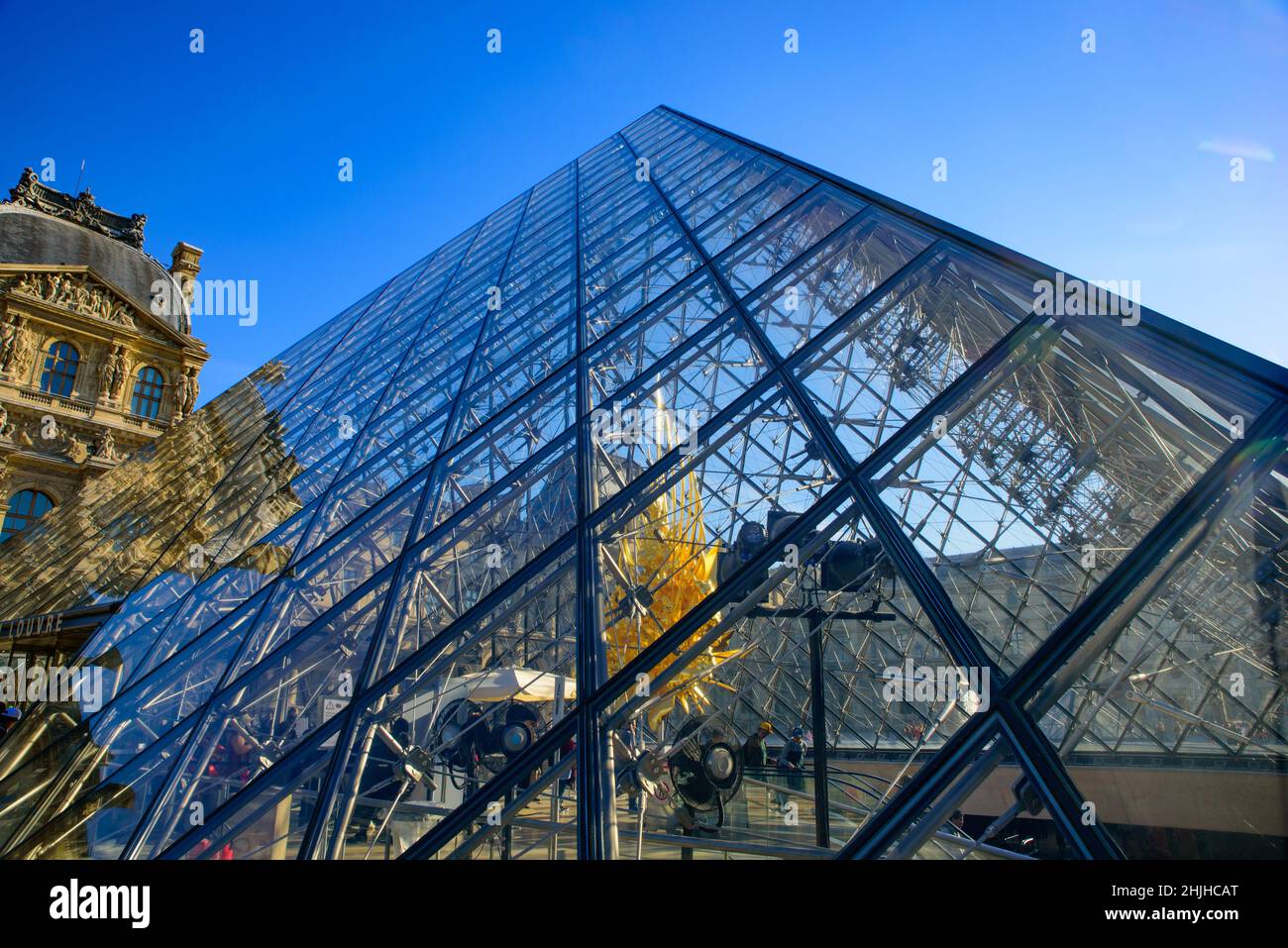 Louvre Museum (Musée du Louvre) with Pyramid in Paris, France, Europe ...