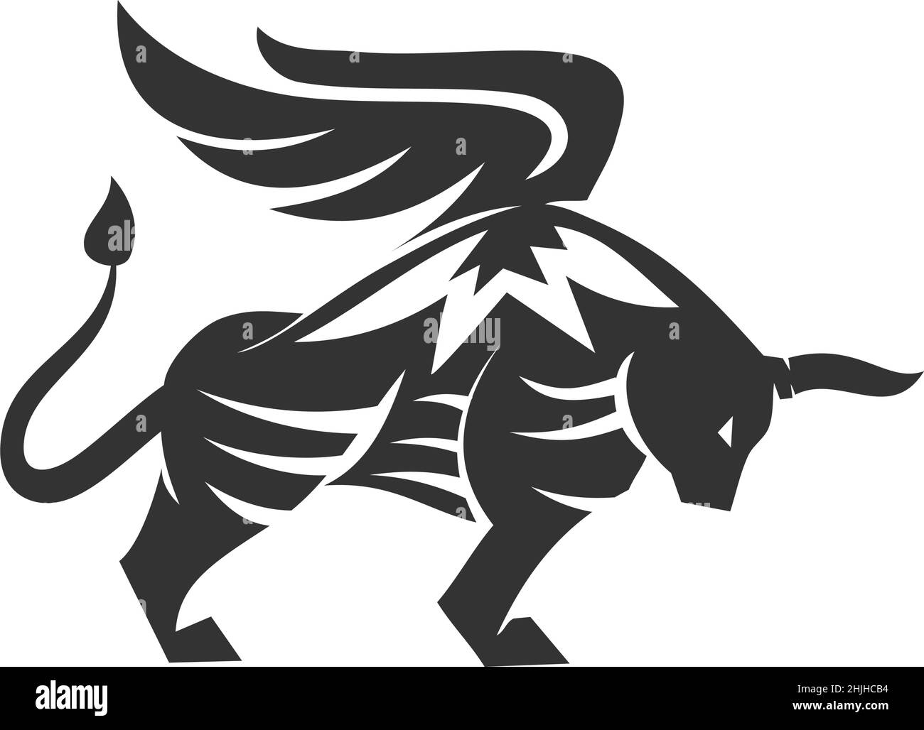 Winged bull logo hi-res stock photography and images - Alamy