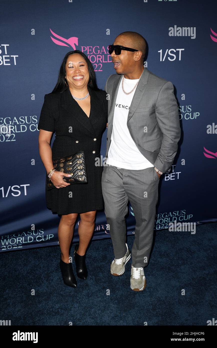 HALLANDALE, FLORIDA - JANUARY 29: Aisha Atkins (L) and Ja Rule attends ...