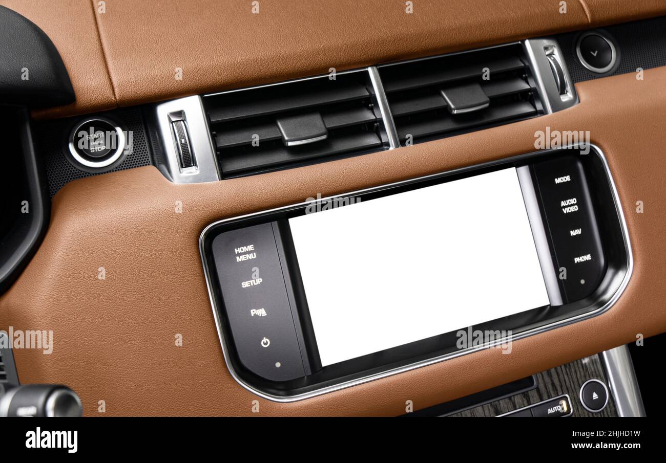 Monitor in car with isolated blank screen use for navigation maps and ...