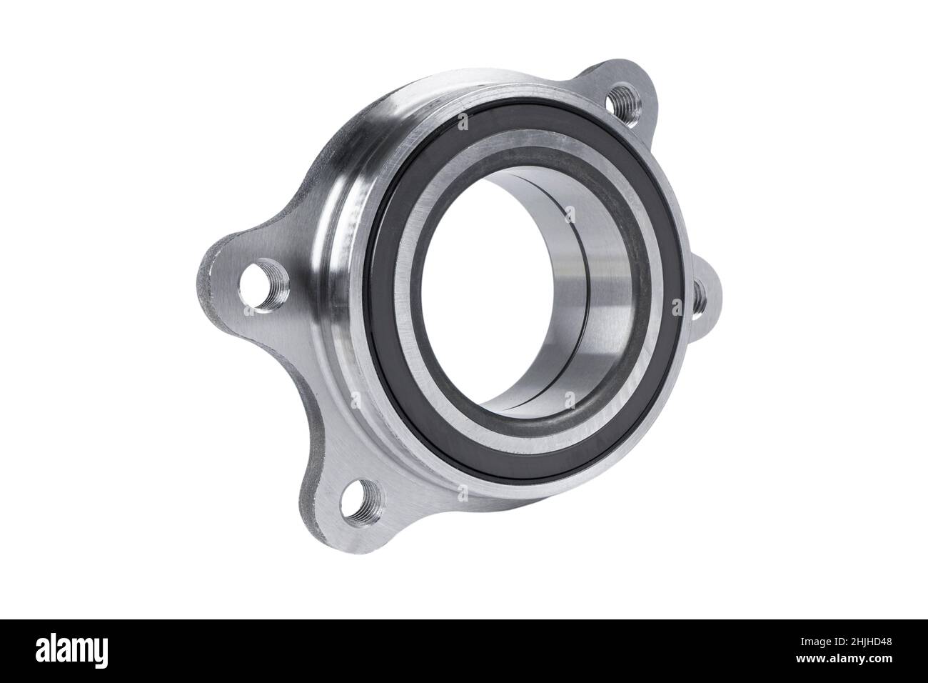 Wheel hub. Metal silver ball bearing with balls on white isolated ...