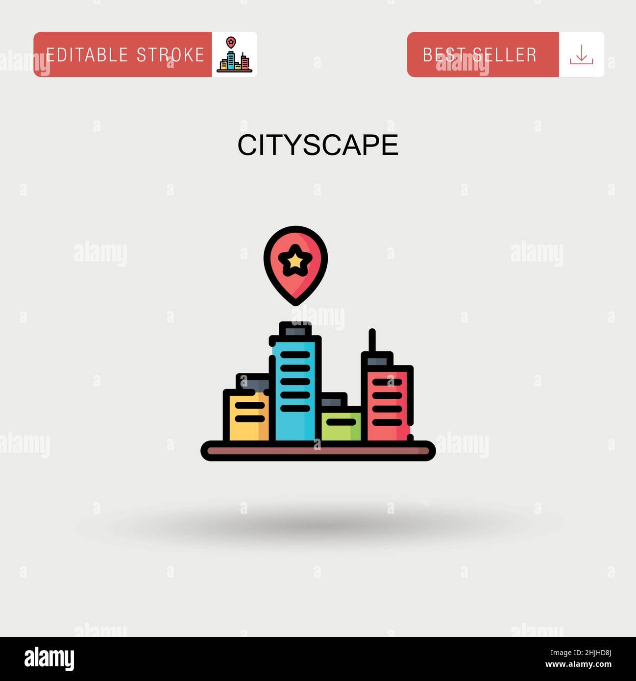 Cityscape Simple vector icon Stock Vector Image & Art - Alamy