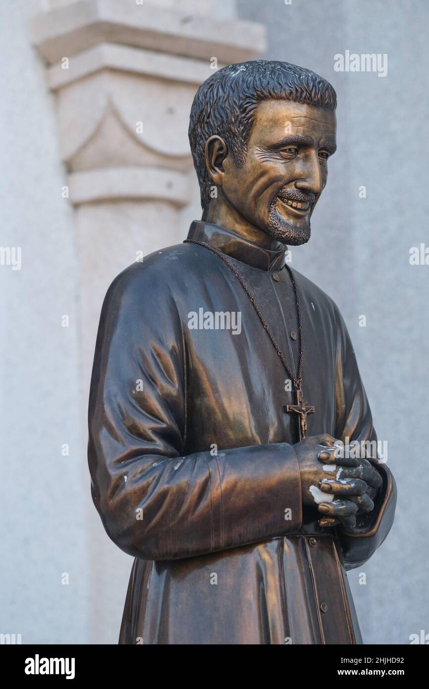 Statue of a former French priest at Immaculate Conception Church ...