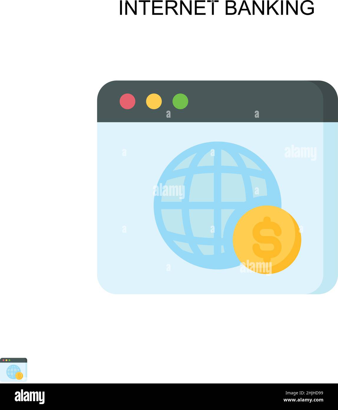 Internet banking Simple vector icon. Illustration symbol design ...