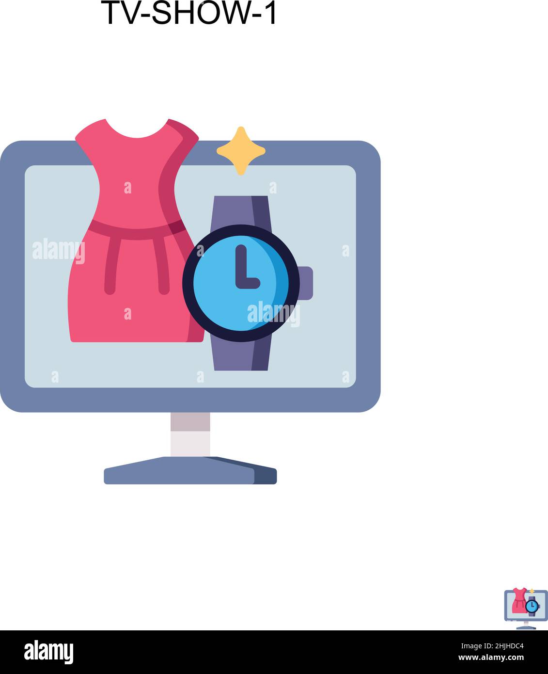 Tv-show-1 Simple vector icon. Illustration symbol design template for ...
