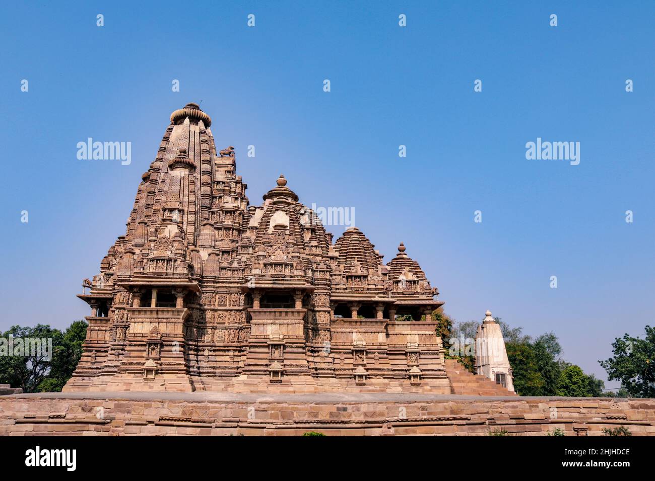 Beautiful ancient Indian temple architecture situated in Khajuraho ...