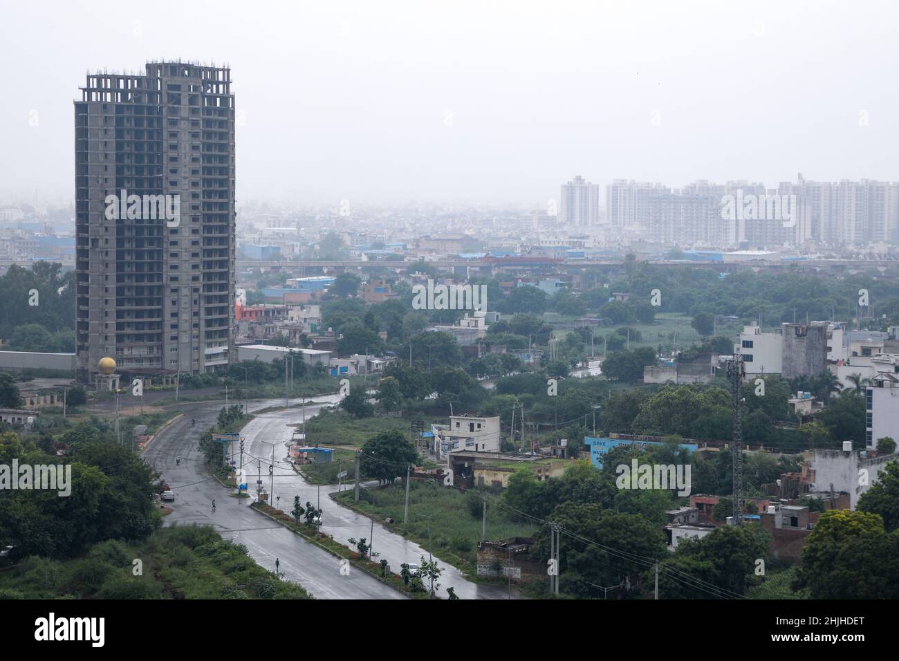 Aerial landscape view of the Dwarka Expressway Stock Photo - Alamy