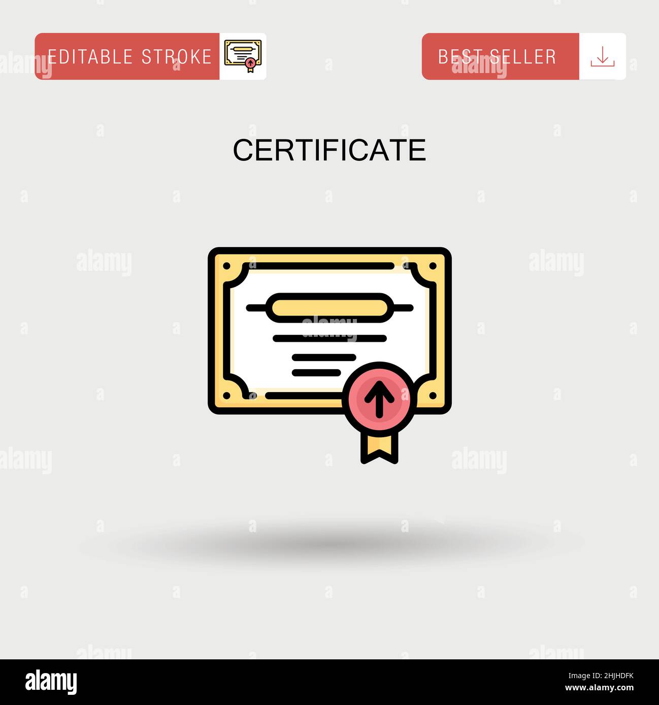 Certificate Simple vector icon Stock Vector Image & Art - Alamy