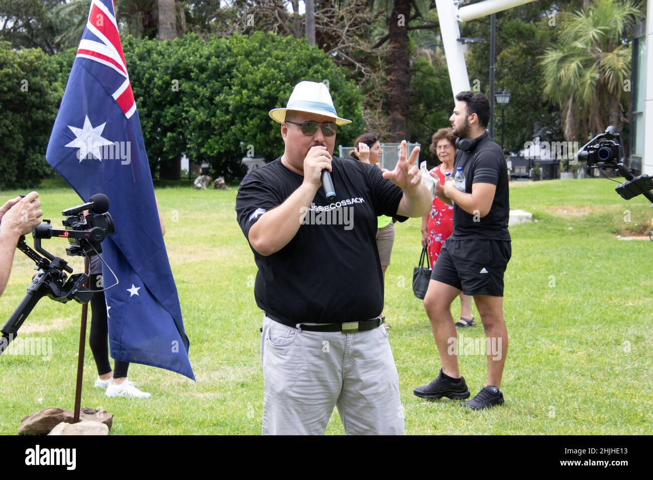 Sydney, Australia. 30th January 2022. Freedom fighter Simeon Boikov ...