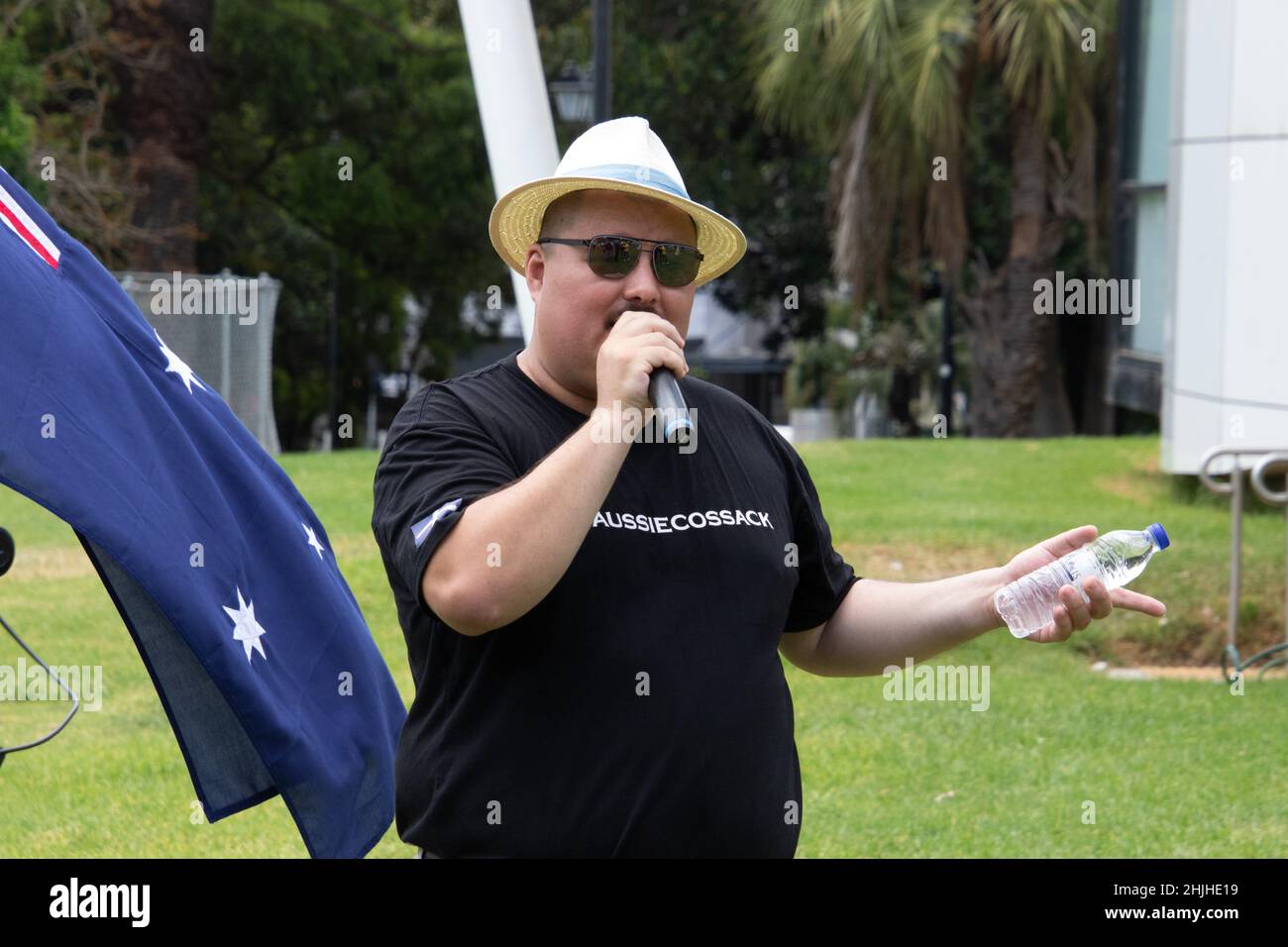 Sydney, Australia. 30th January 2022. Freedom fighter Simeon Boikov ...