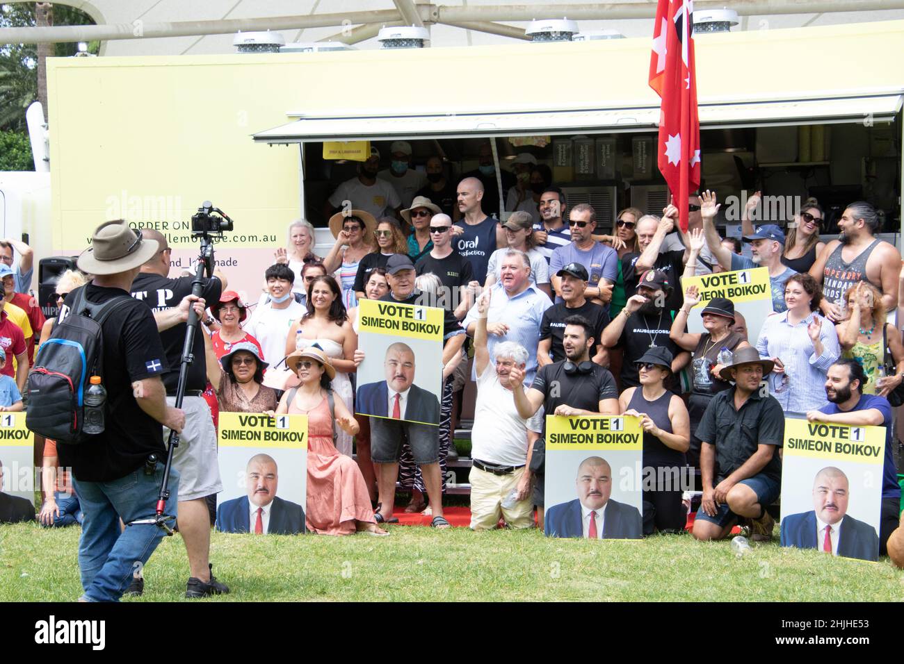 Sydney, Australia. 30th January 2022. Freedom fighter Simeon Boikov ...